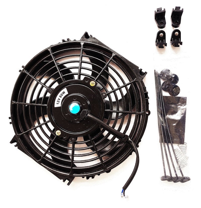 GPI 2 X 10" inch 12V PULL/PUSH SLIM RADIATOR ELECTRIC COOLING THERMO F ...
