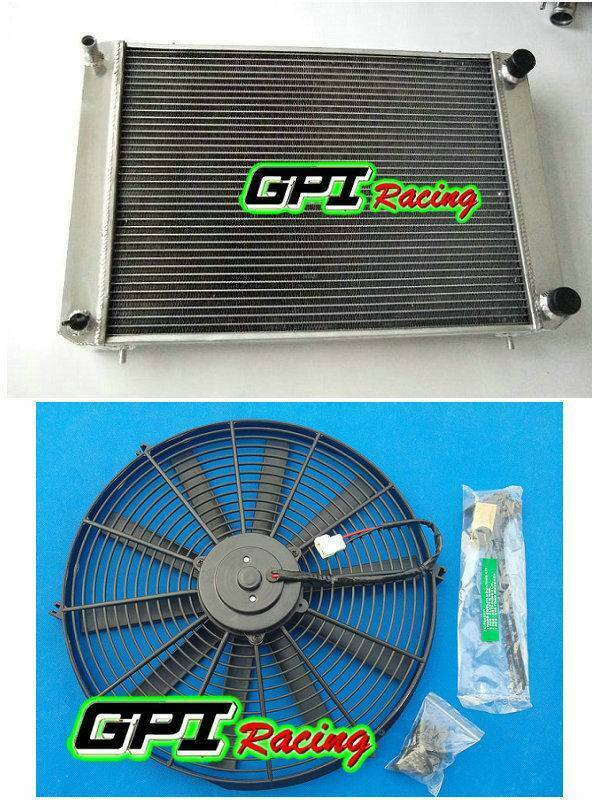 GPI 3 core crossflow aluminum radiator+FAN for 1968-1976 MG MGB manual ...