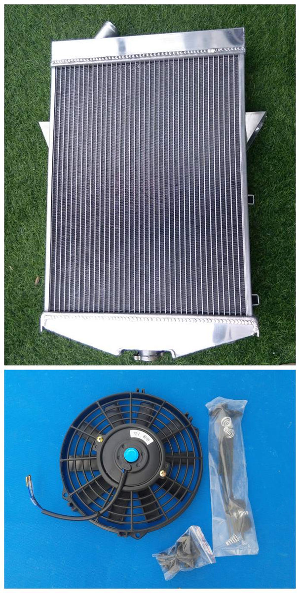 GPI Aluminum Radiator&Fan For Jaguar XK140 3.4L L6 1955 1956 1957 62MM ...