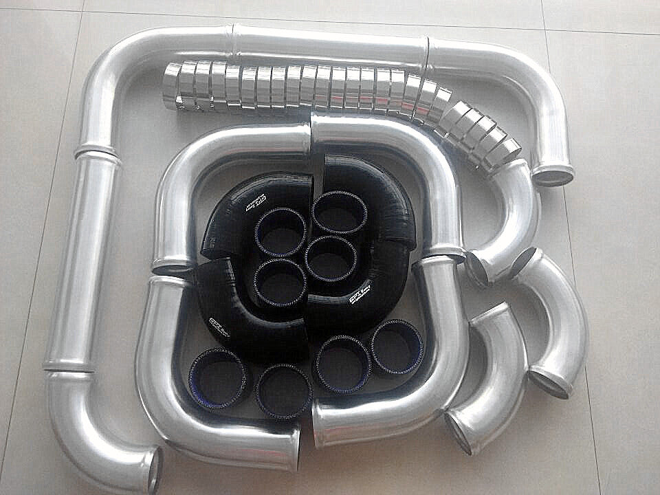 GPI 30"x12"x3" FMIC Universal Aluminum Intercooler+3" Aluminum Piping ...