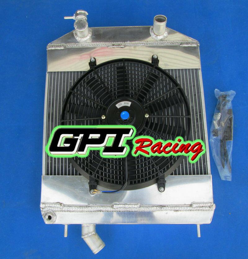GPI Aluminum radiator + fan FOR 1958-1961 Jaguar XK150 Roadster DHC FH ...