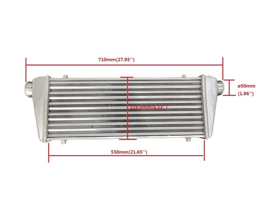 Universal 28*10*2.7" FMIC Front Mount Intercooler Aluminum Tube&Fin Tu ...